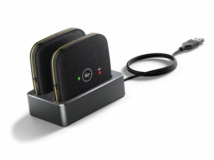 Комплект из двух дополнительных беспроводных DECT-микрофонов настольные Yealink CPW65 для CP965 (YL-CPW65-DECT-Duo)