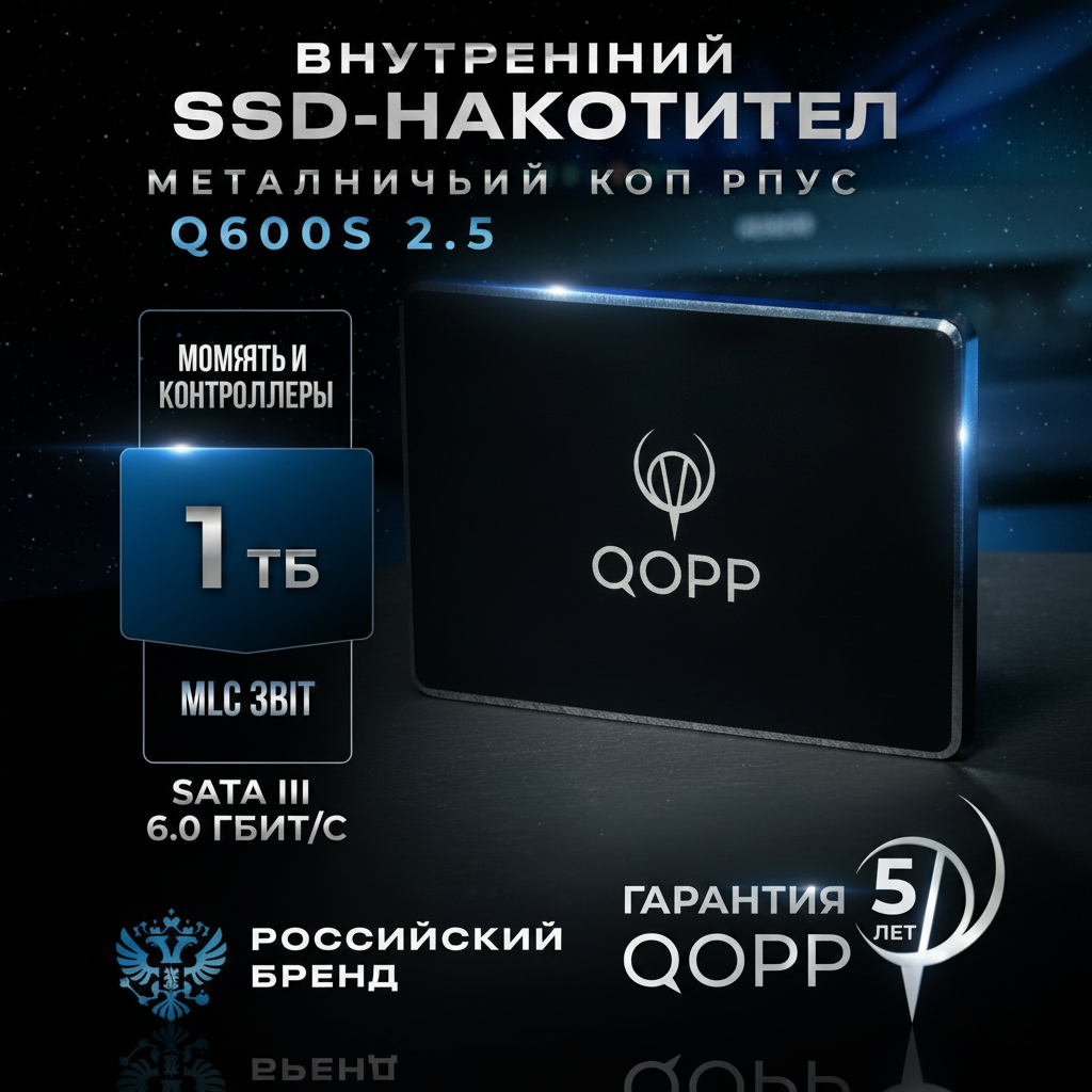 QOPP 1TB твердотельный диск 2.5 SATA3 внутренний прочный металлический корпус быстрый запуск системы