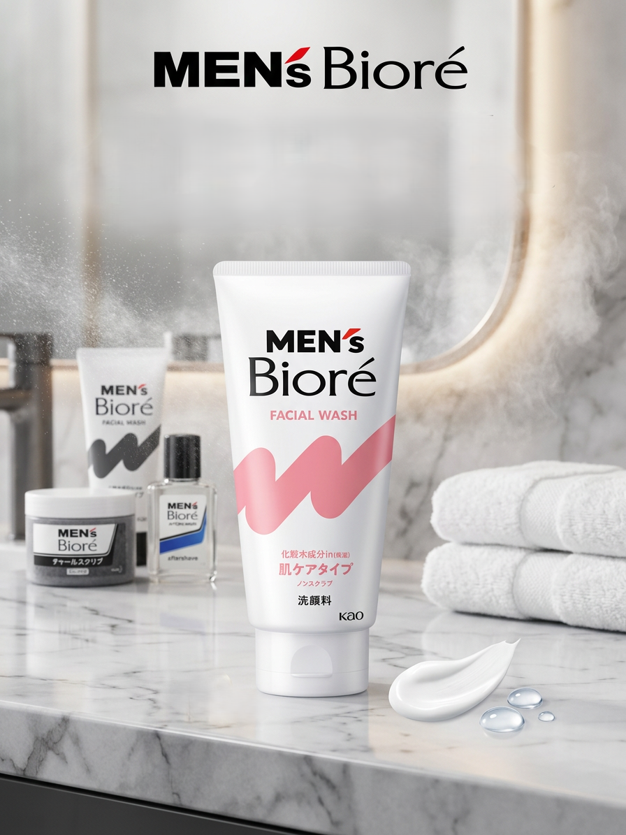 Пенка для умывания KAO Men's Biore Deep Moist мужская увлажняющая с гиалуроновой кислотой 130 г