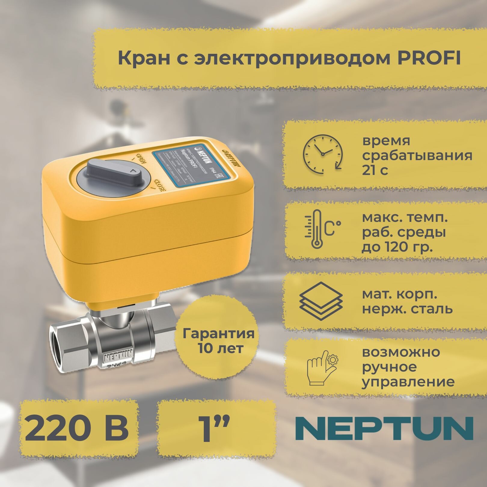 Кран с электроприводом Neptun PROFI 220В 1