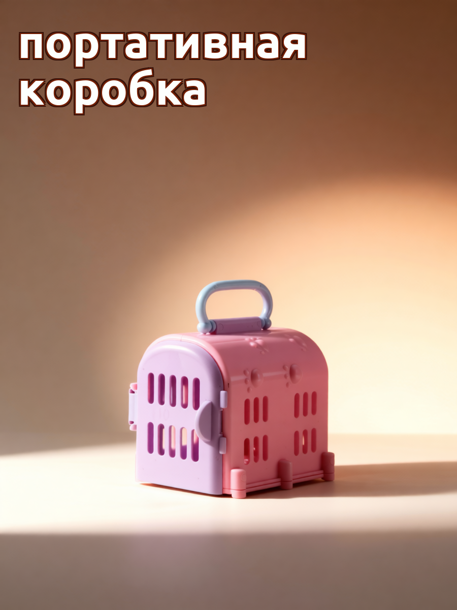 4 Шт Реалистичный Домик Для Кукол Переноска Для Животных Миниатюрная Игрушка Для Притворства 7.00X6.50X5.00Cm