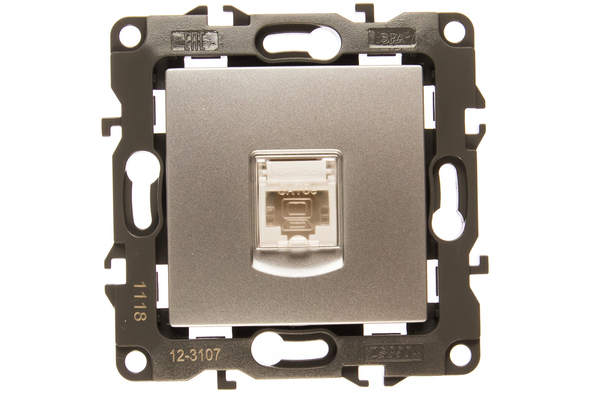 12-3107-03 ЭРА Розетка информационная RJ45, IP20, Эра12, алюминий