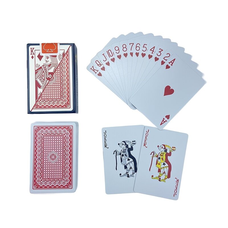 Пластиковые игральные карты, 2 шт, красный цвет, 5,8×8,8 см, водостойкие и моющиеся, для настольных игр