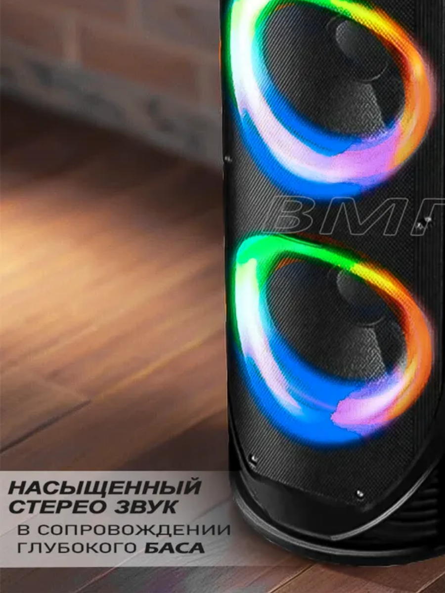 Напольная колонка Sing-e ZQS-8237 (8"60W/6A/микрофон) (черный)