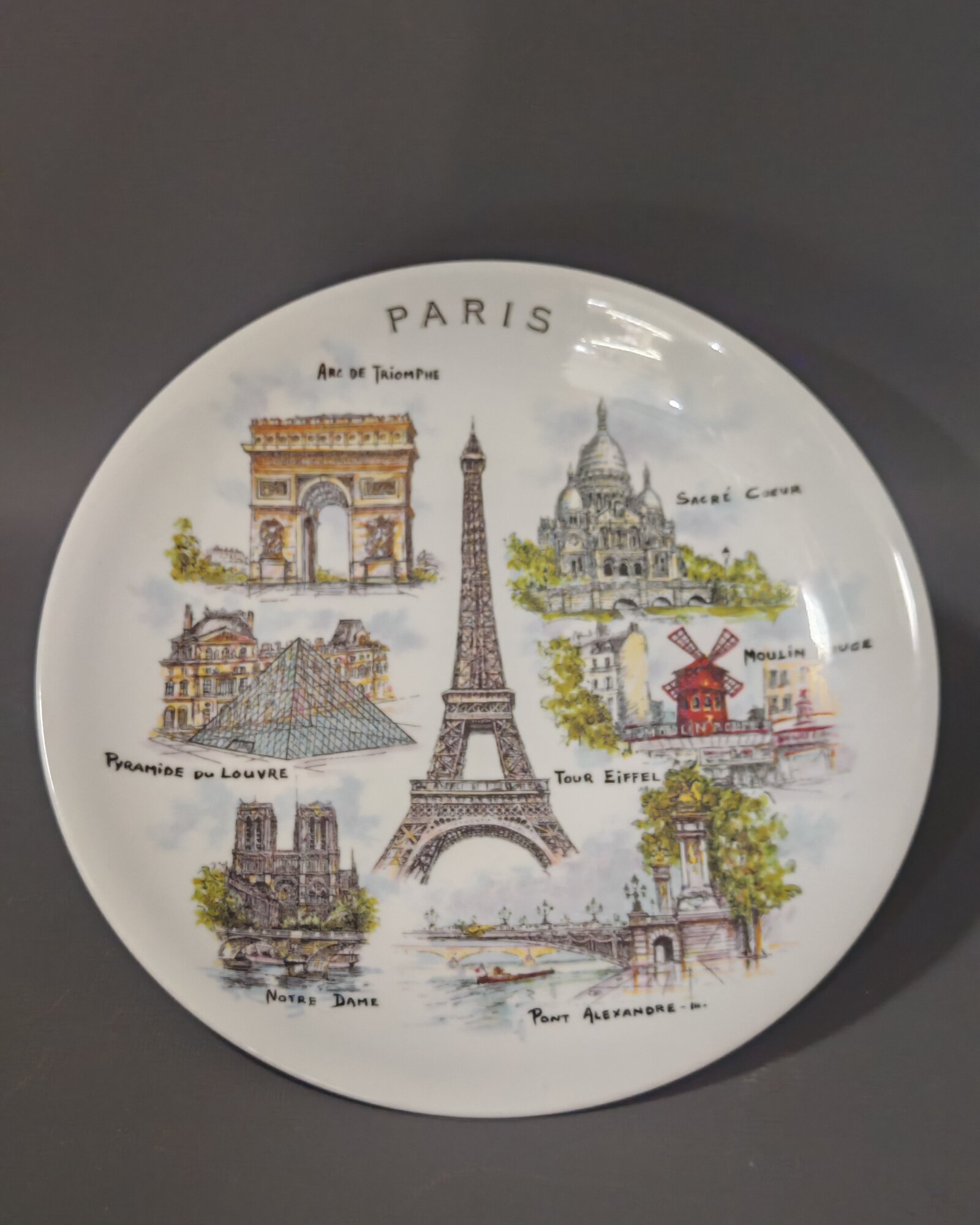 Декоративная тарелка Paris башня, фарфор, диаметр 24,5 сантиметра