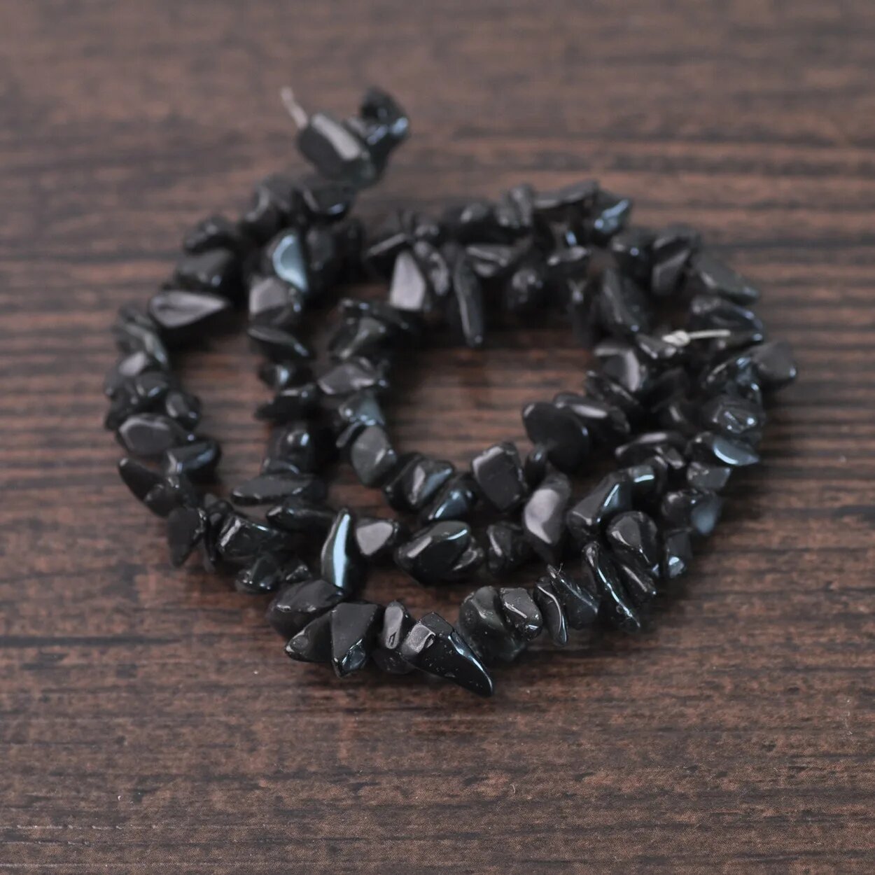 Бусины из камня Weargolsil Черный, Obsidian