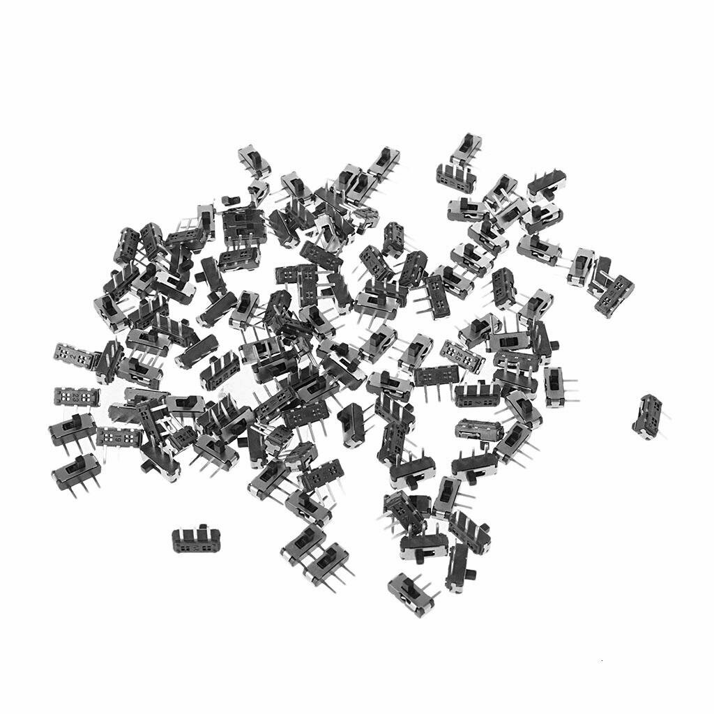 MSK-12D19 3-контактный изогнутый тумблер 1P2T, Черный