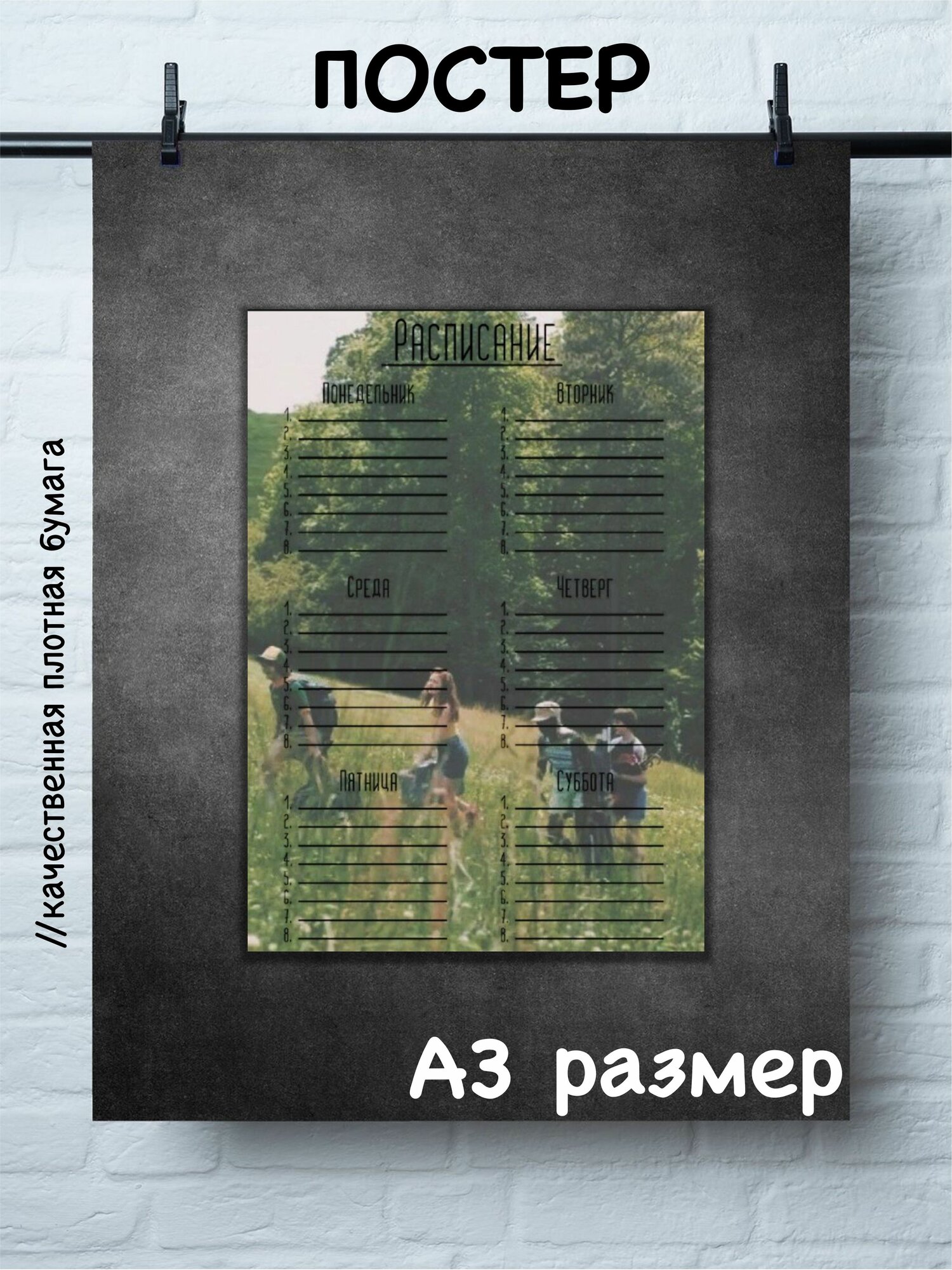 Постер А3- Расписание уроков