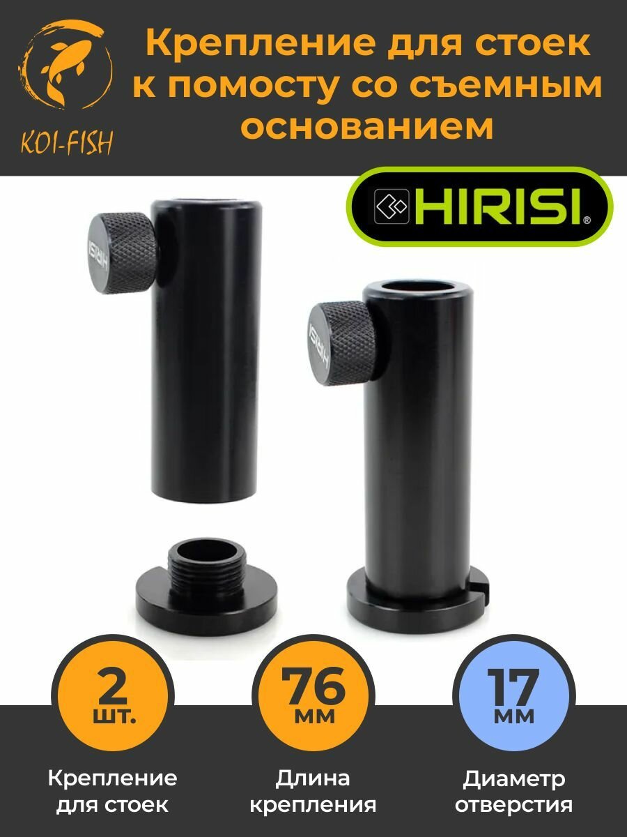 Крепление стойки к помосту и понтону (SST065 2шт) со съёмным основанием. Внутренний диаметр 17мм. Стакан, Якорь, Фиксатор стоек