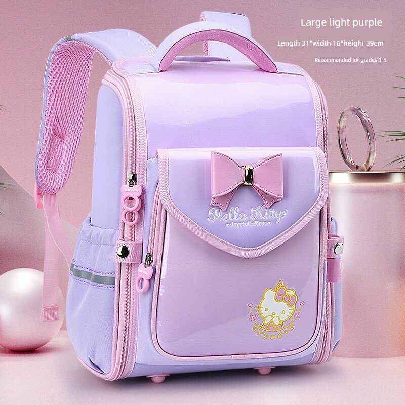 Hello Kitty Лёгкий рюкзак с поддержкой спины для девочек - Большой, Розово-фиолетовый