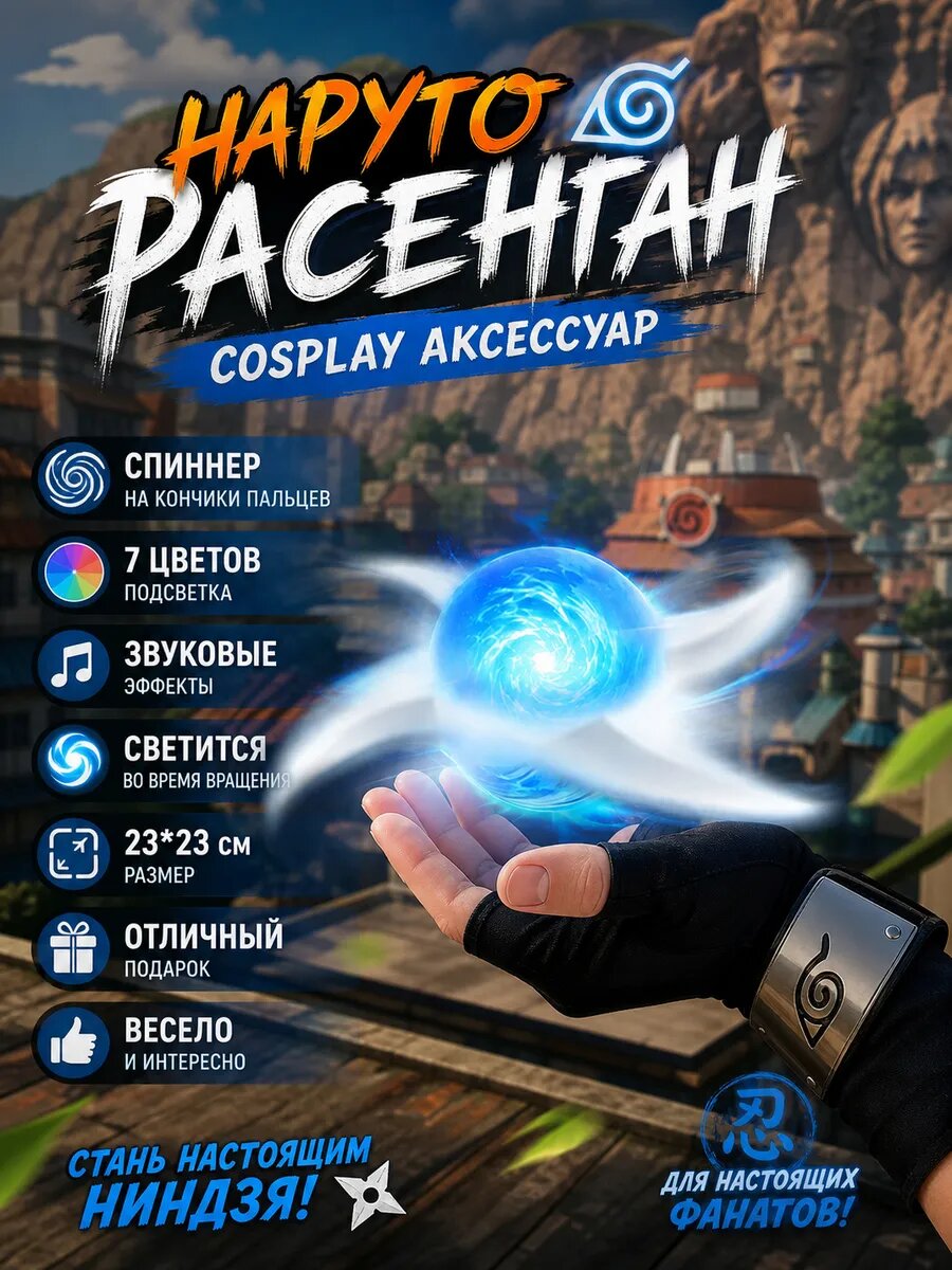 Светящийся шар Расенган из анимеНаруто аксессуар для косплея
