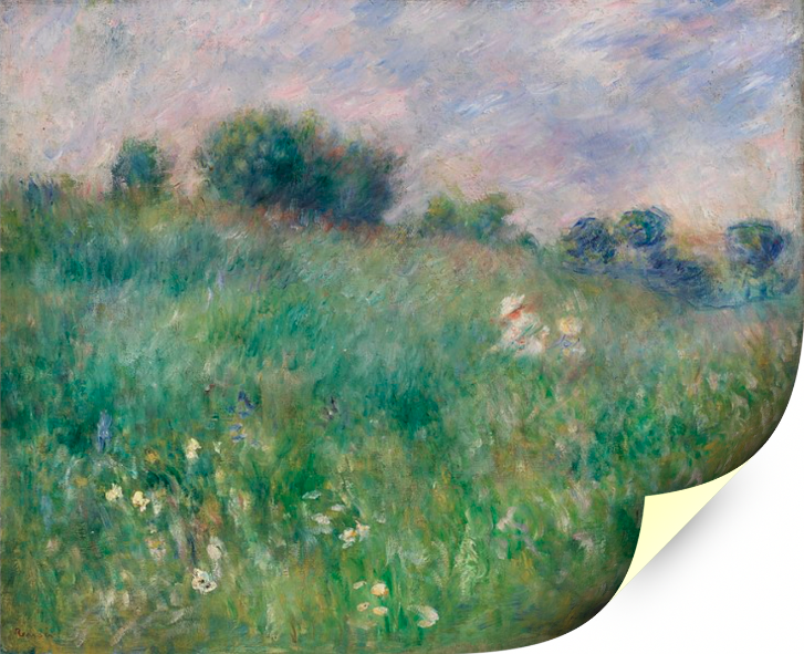 "Луг", Ренуар П, картина для интерьера (репродукция) (65х53 см / без подрамника)
