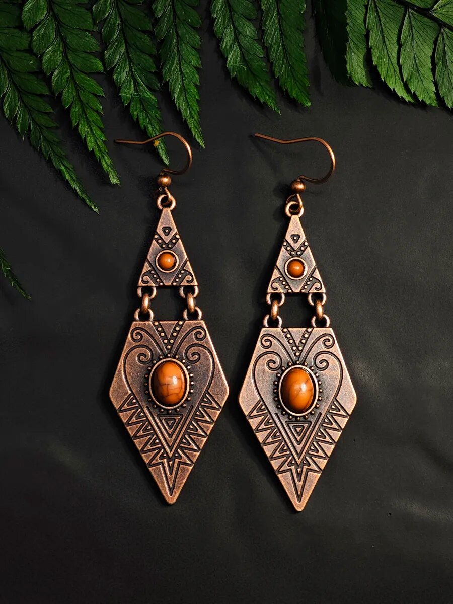 Серьги, бирюза синтетическая, эмаль