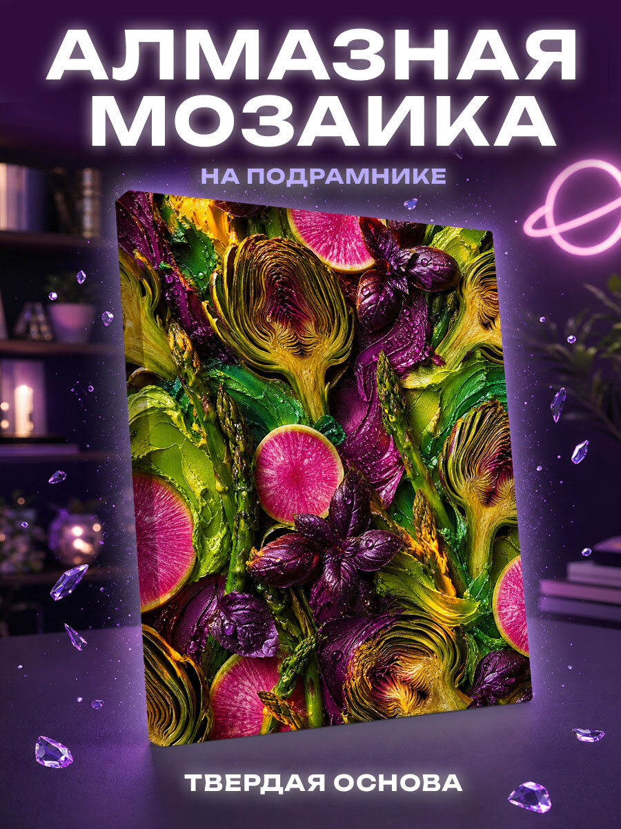 Алмазная мозаика Закатный сад в импасто