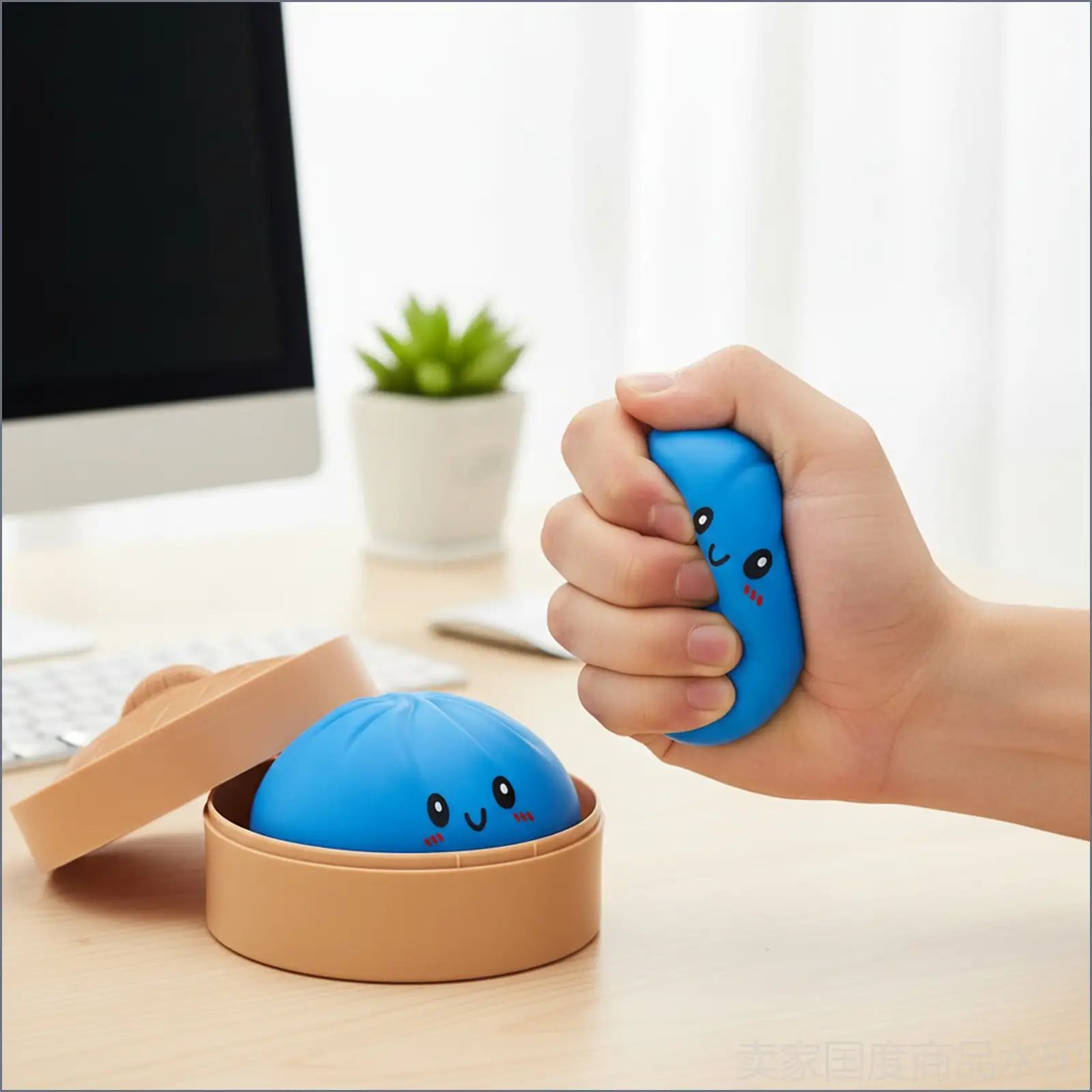 Kawaii-игрушка-непоседа: сенсорный сжимаемый шарик синего цвета для детей и взрослых