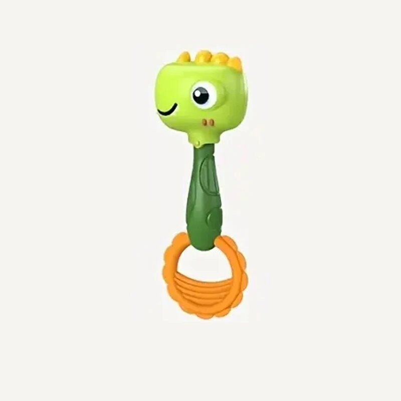 Сенсорная погремушка из силикона Зеленый, teether dinosaur B
