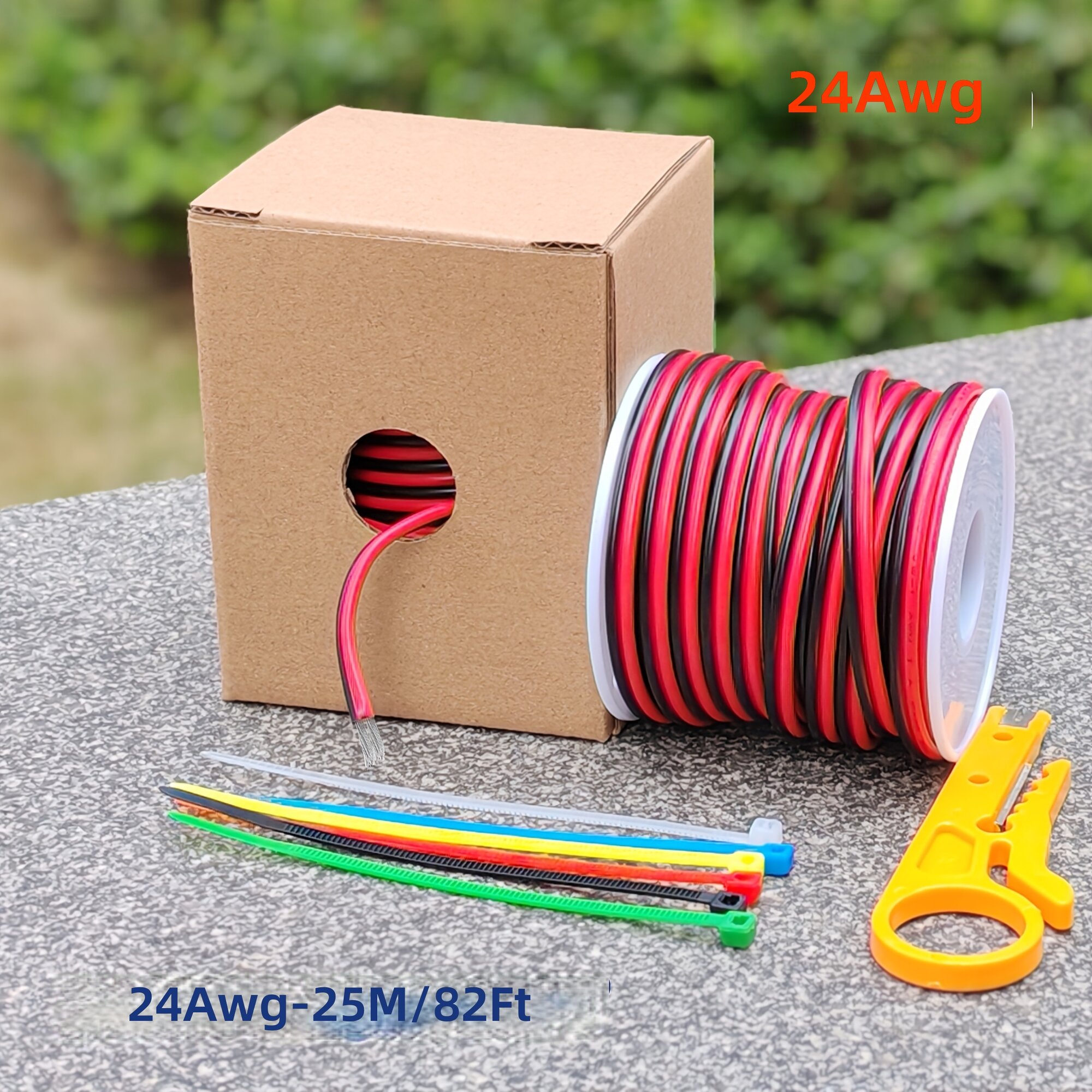 Двухжильный параллельный провод в ПВХ оболочке из луженой меди 24 AWG 25 м (82 фута) стандарт UL 2468 бескислородные жилы