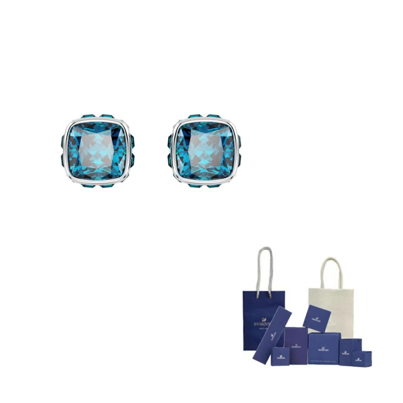 Серьги пусеты, кристаллы Swarovski