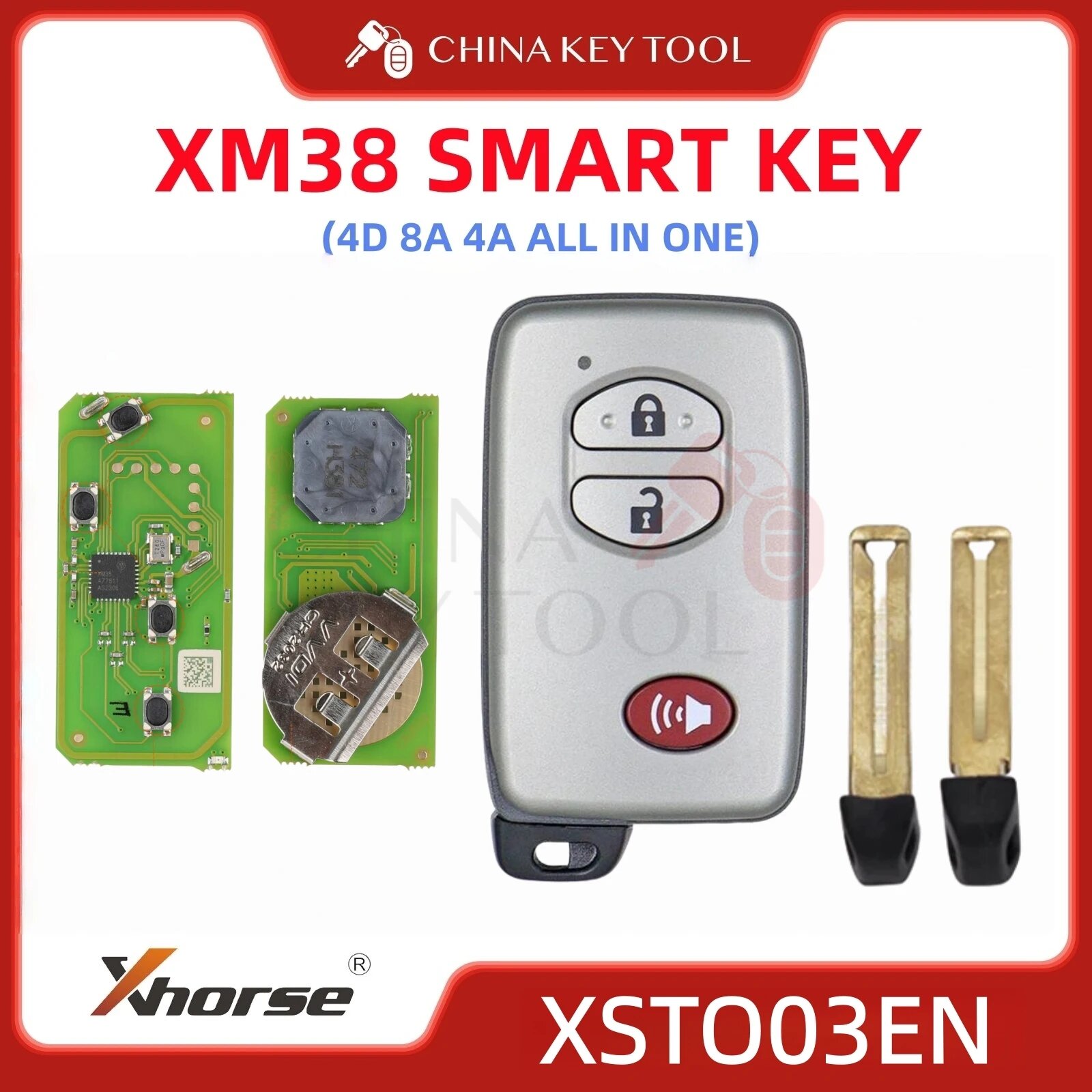 Xhorse XM38 Smart Key Remote 4D 8A 4A «все в одном» для Toyota Lexus: XSTO03EN глобальная версия с логотипом