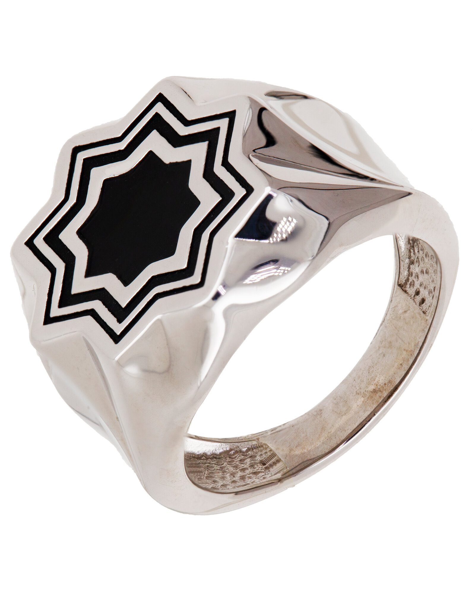 Печатка TALANT, серебро, 925 проба, родирование, эмаль