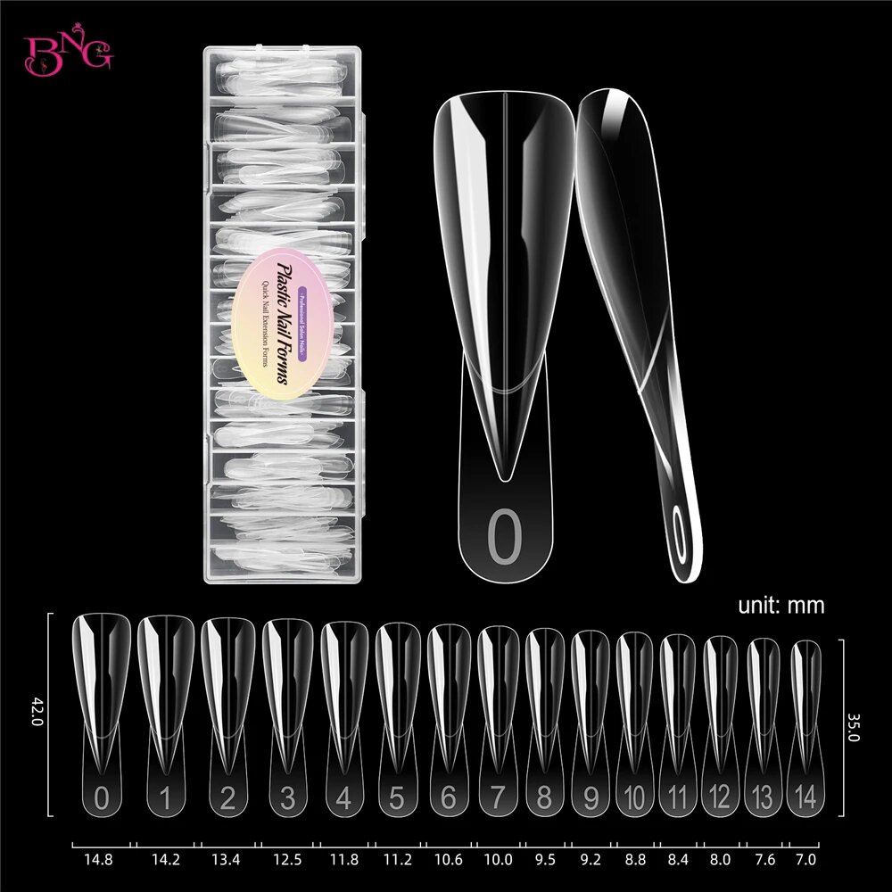 Многоразовые формы для наращивания ногтей BNG Stiletto 150 шт. TI15M-150PCS