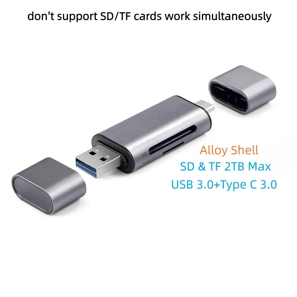 USB C Кардридер SD TF Micro SD 2 in 1 Card Reader