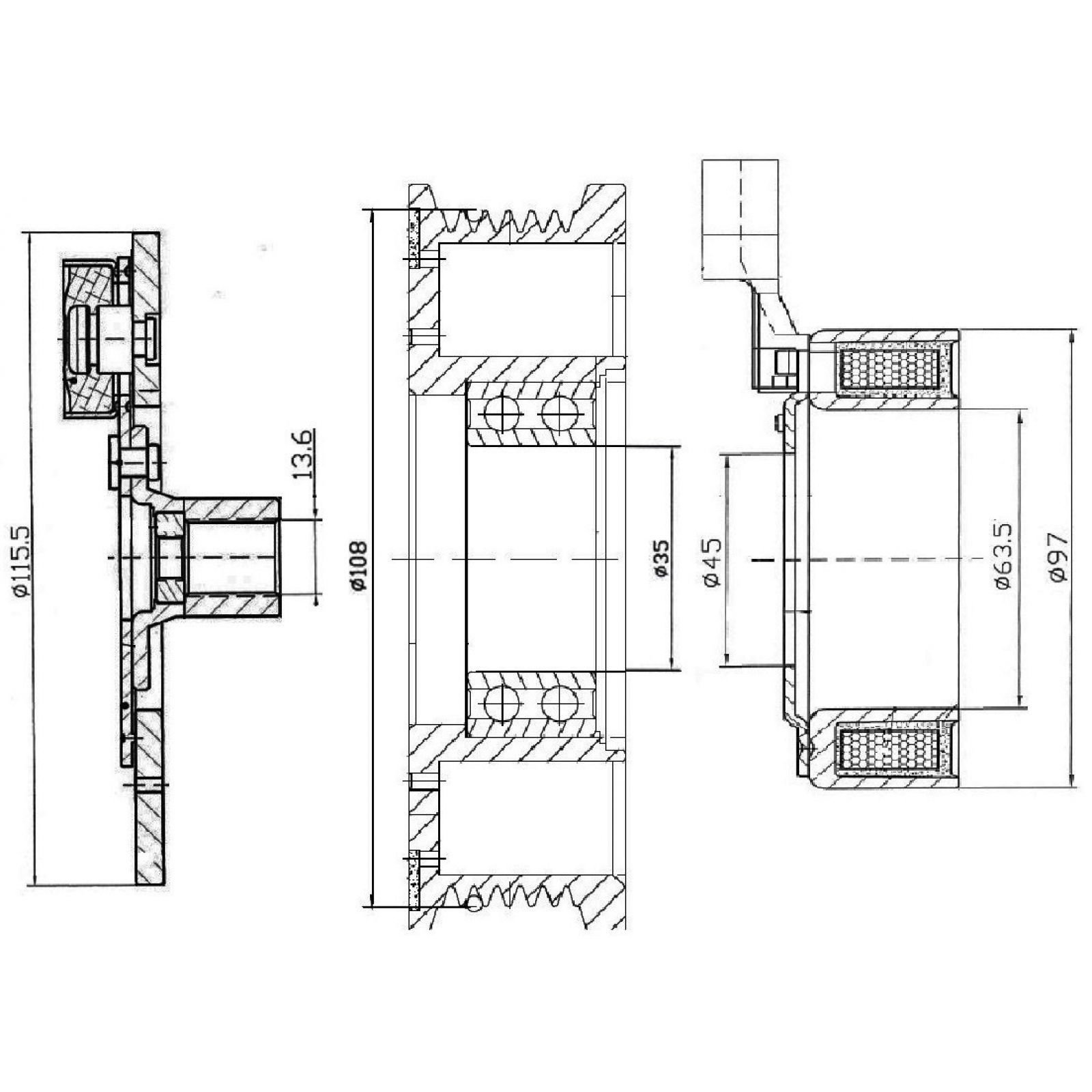 Муфта компрессора кондиционера, для Мондео IV 2007- 2.0i, 2.3i oem 1580574, 1633189 арт LMAC1002