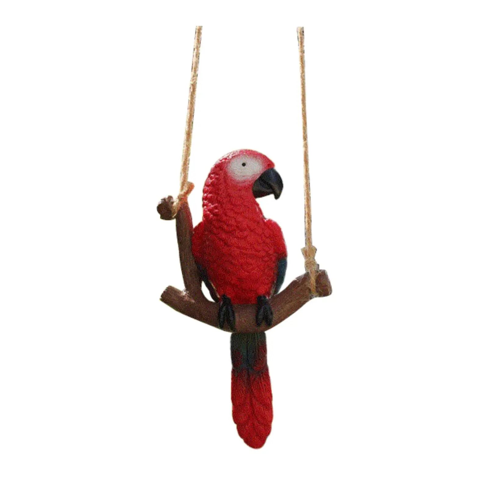 Садовая статуэтка попугая из резины Red Parrot