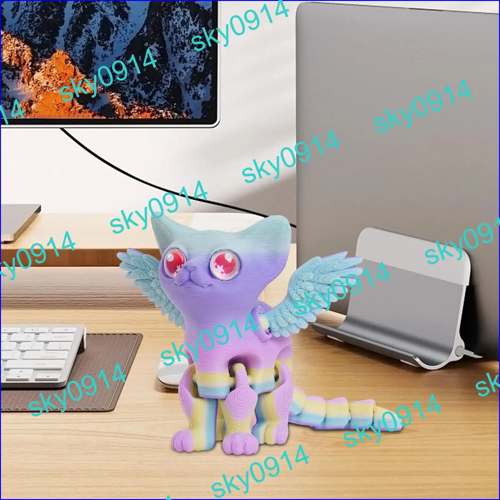 3D печать игрушка для кошки, пурпурный цвет, ABS пластик, компактная форма для игр и развлечений питомца — фото 1
