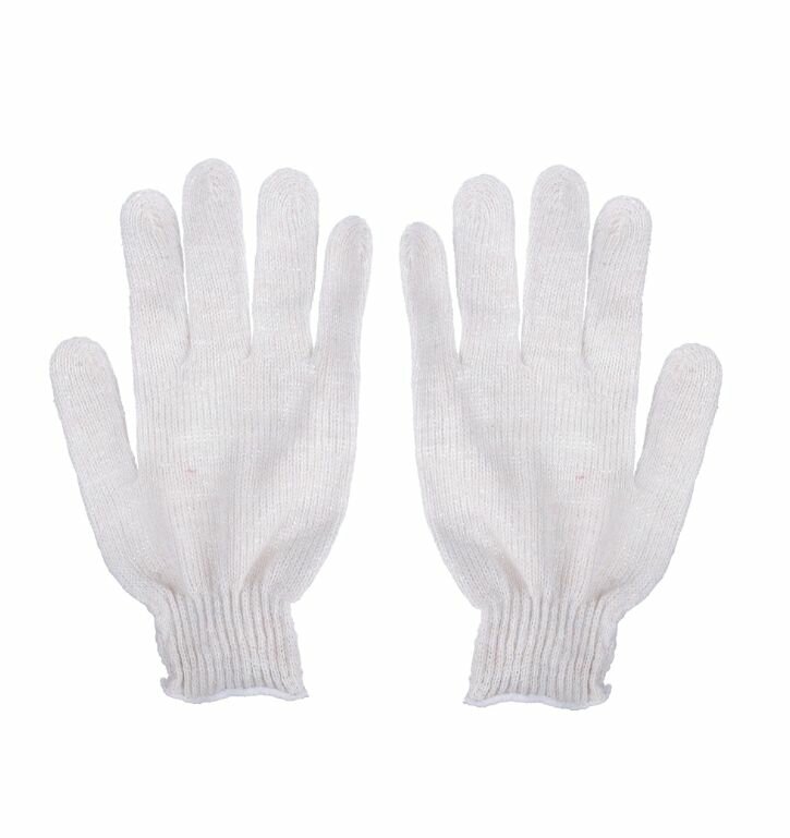 Перчатки рабочие хлопчатобумажные, 5 пар.