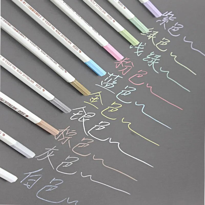 STA Metallic Pen No.6551-1 Золотой Маркер Акварельный для скетчинга Золотистый цвет Круглый корпус — фото 1