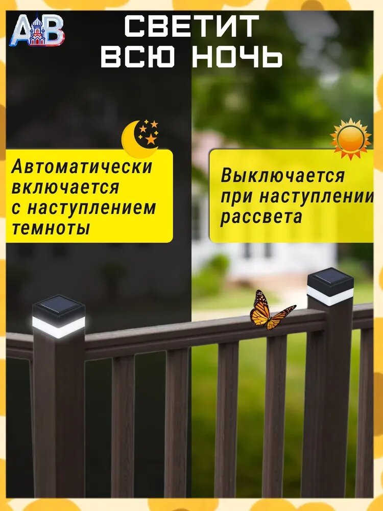 Уличный светильник для столба 2шт с датчиком освещенности, автоматическое включение и выключение