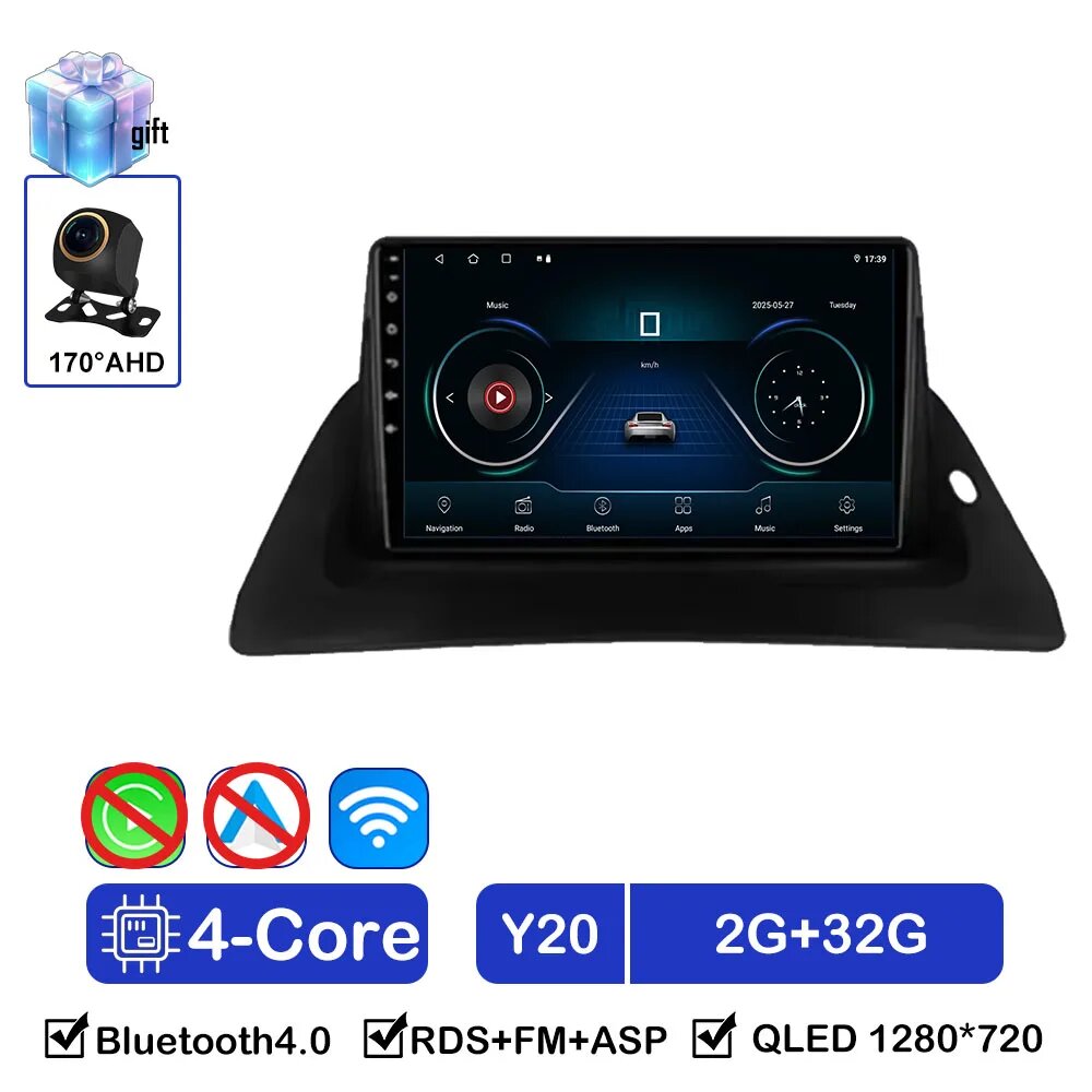 Автомагнитола Android 16 для Renault Kangoo 2 2008-2018, мультимедийный видеоплеер с GPS, 2-32G CAM