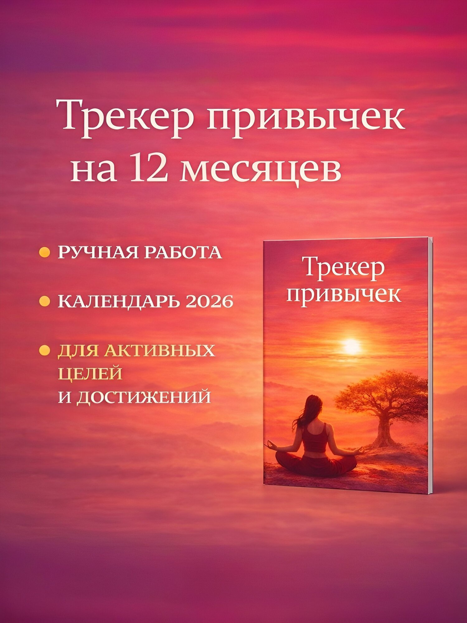 Трекер привычек A5 на 12 месяцев, планер целей, дневник продуктивности, блокнот мотивации