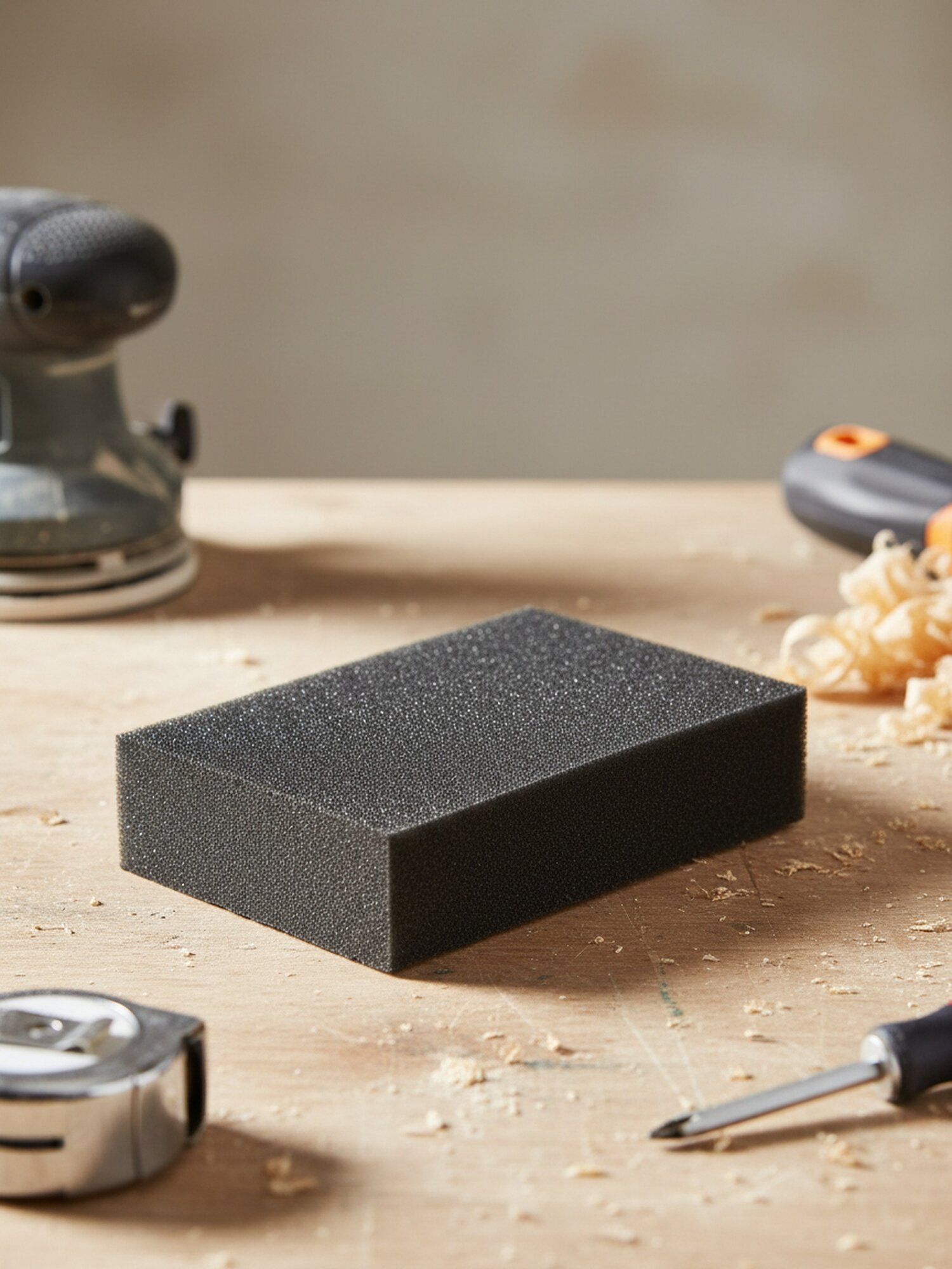 Шлифовальная губка Bartex P100, 100х70х25 мм, средняя жесткость, абразивный блок для шлифовки дерева и металла