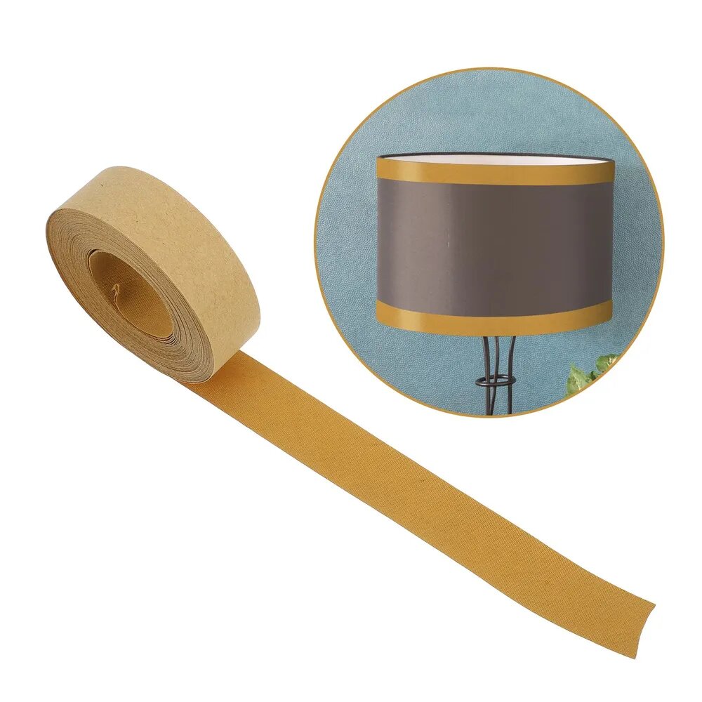 Тканевая Лента Для Края Абажура Желтого Цвета, Идеально Подходит Для Ремонта И Декора, 1 Рулон, 500.00X1.80X0.10 См