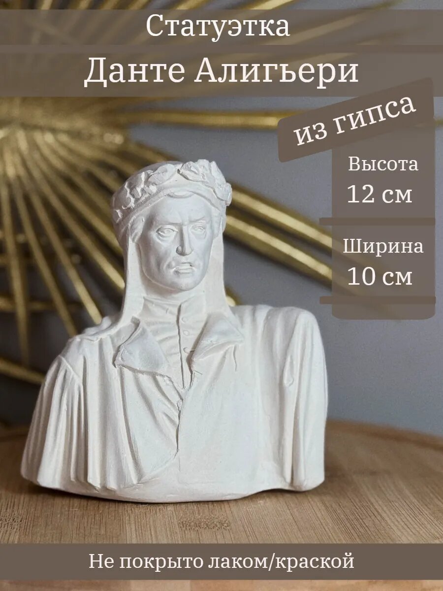 Статуэтка Данте Алигьери, 12 см бюст декор из гипса без окрашивания