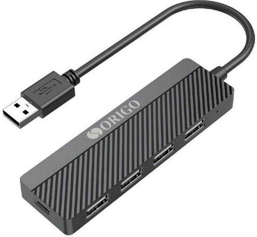 Разветвитель ORIGO USB 2,0, 4 порта, черный, корпус пластиковый (OU1140/A1A)