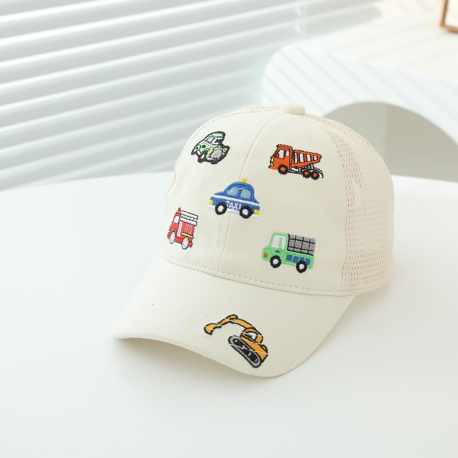 DIY Кепка Детская Машина Вышитая Сетка Солнцезащитная Полиэстер