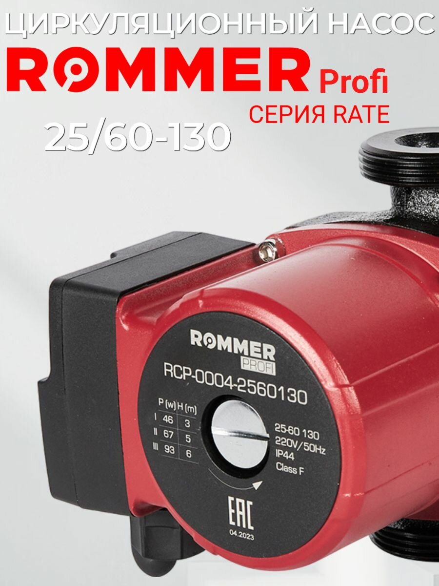 Циркуляционный насос ROMMER Profi 25/60-130