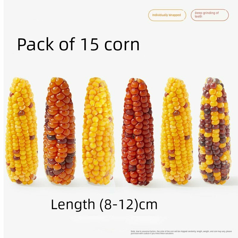 Цельнозерновые кукурузные палочки для мелких грызунов - 15 шт, устойчивые к жеванию, индивидуальная упаковка