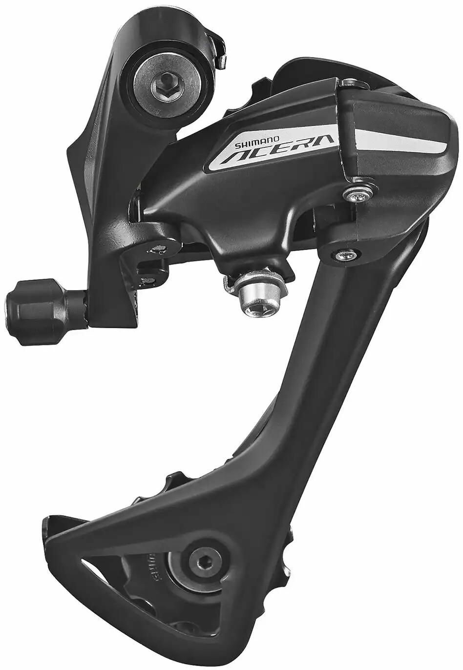Переключатель скоростей Shimano Acera RD-M3020, задний, SGS, 7/8 поддерживаемых скоростей, черный, крепление на болт, петух