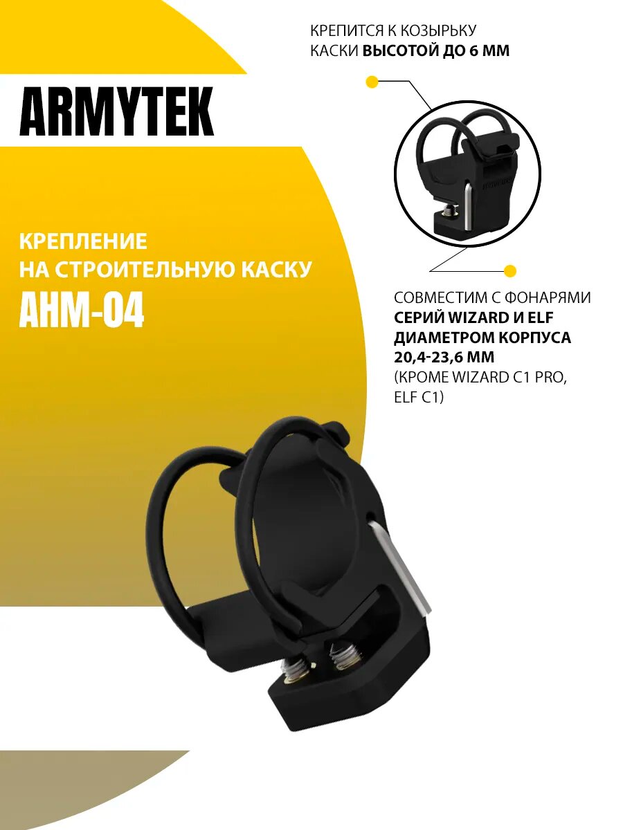 Крепление для фонаря на каску и шлем Армитек AHM-04