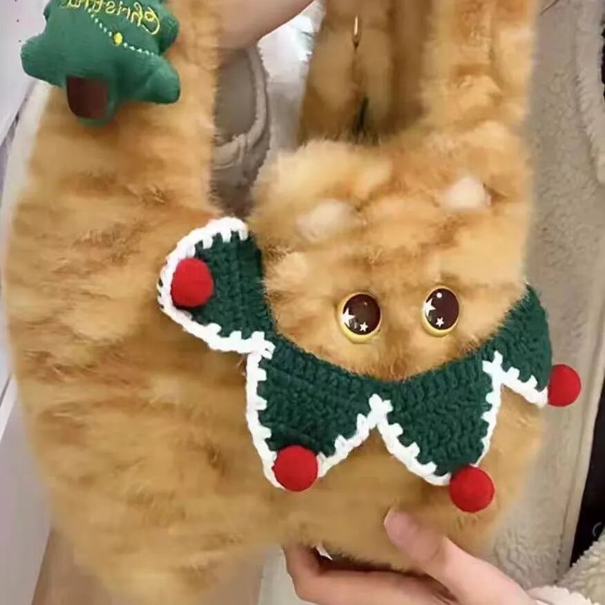 Милый плюшевый кошачий рюкзак, сумка в виде кошки, мягкий рюкзак для девочек, 25x30 см — фото 1