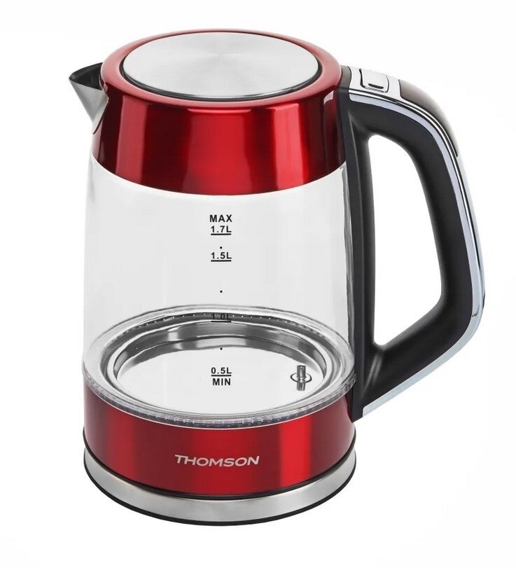 Чайник THOMSON K20ES-2001 GLASS 1.7L RED