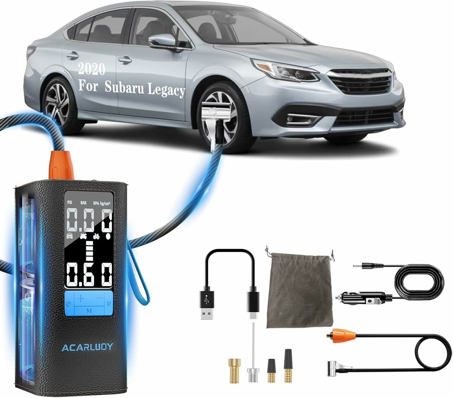 Портативный компрессор, воздушные насосы для автомобильных шин, светодиодная подсветка, автоматическое отключение, подхо