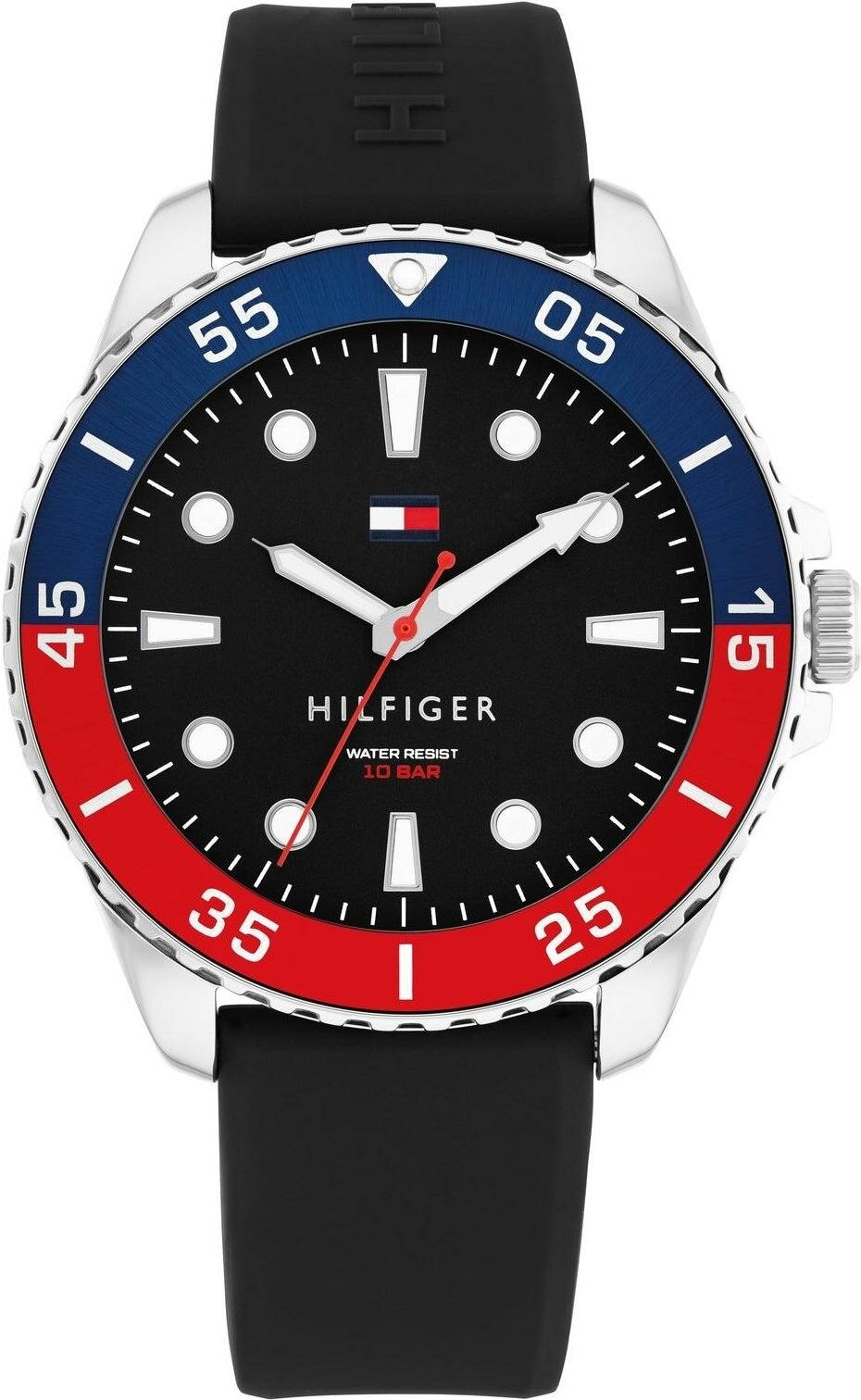 Наручные часы TOMMY HILFIGER, красный, черный, серебряный, синий — фото 1