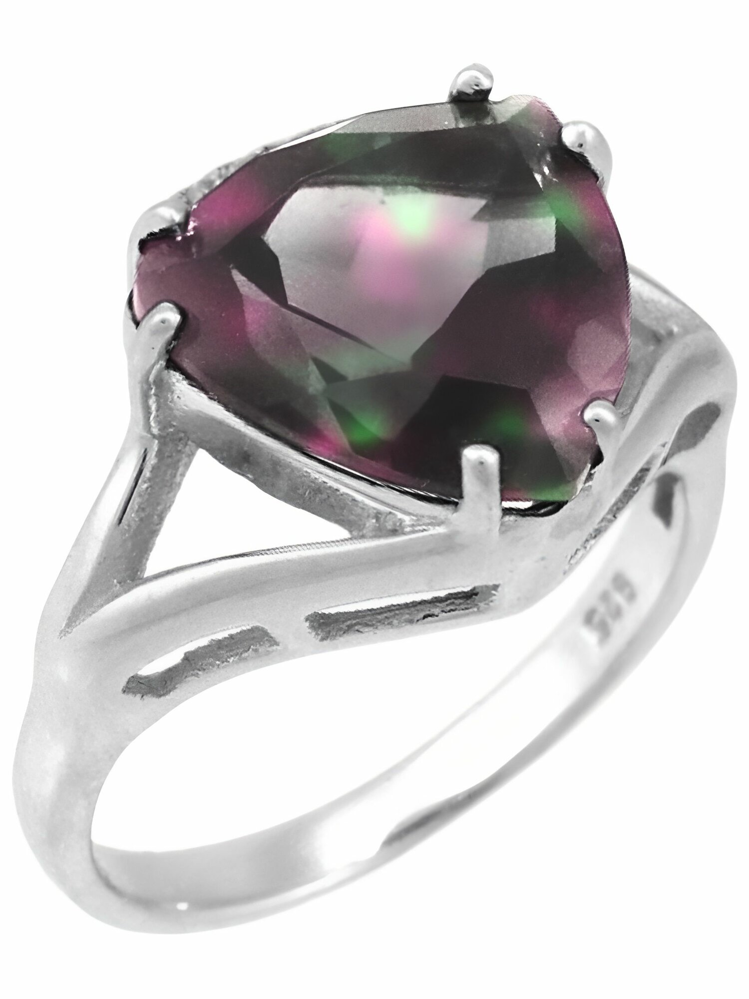 Кольцо тонкое, серебро, 925 проба, родирование, фианит