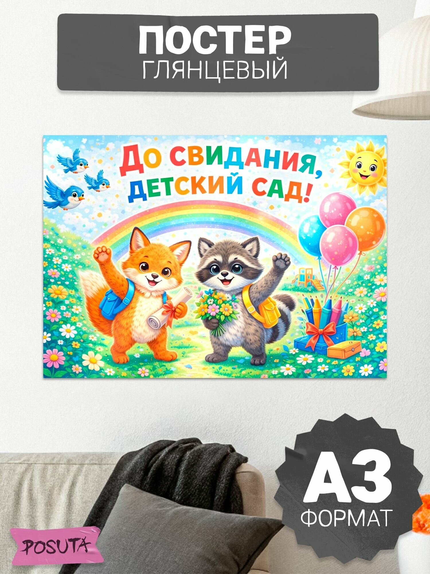 Плакат на стену на выпускной до свидания детский сад
