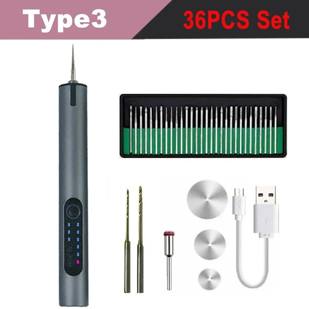 Беспроводная мини-дрель для гравировки Type3 36PCS Set